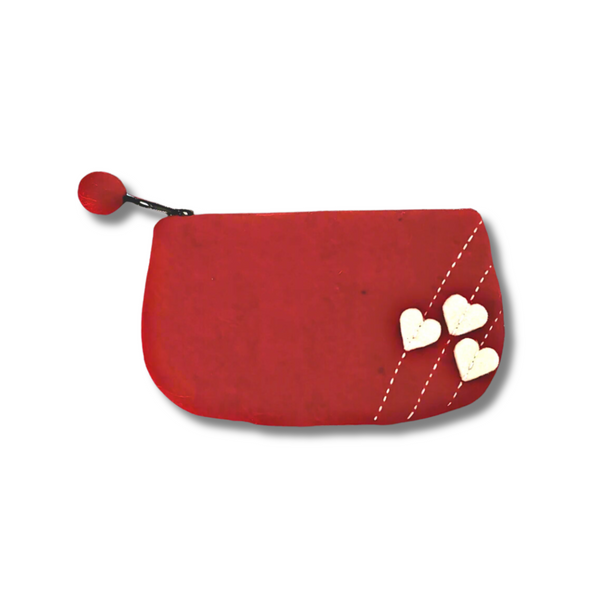 felt heart zipper clutch - one little world