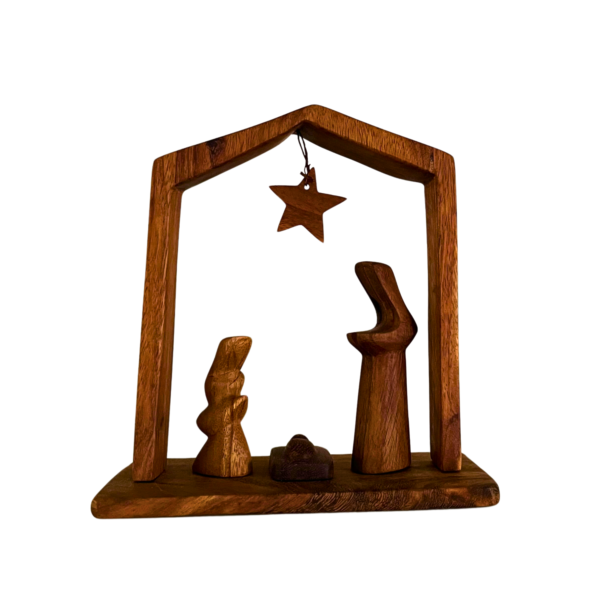 large mugavu wood nativity – one little world