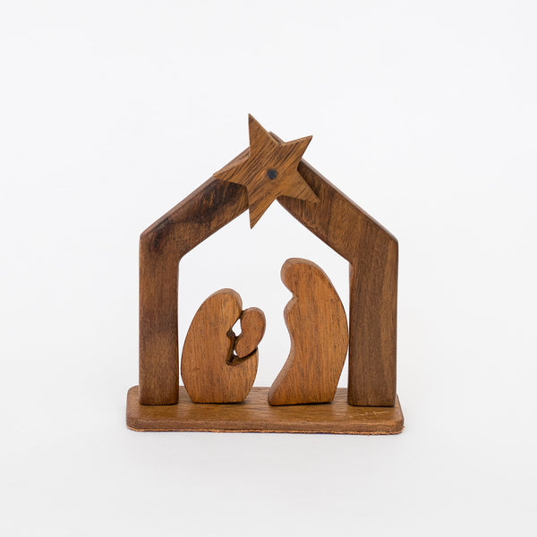 small mugavu wood nativity - one little world