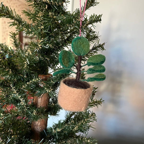 felt fiddle leaf fig ornament - one little world