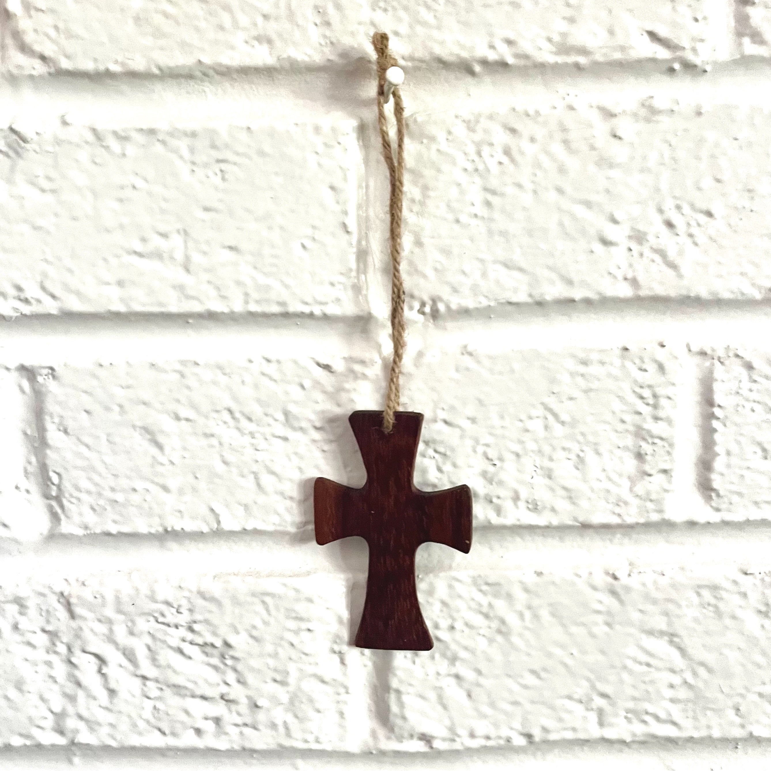 mugavu wood cross ornament – one little world
